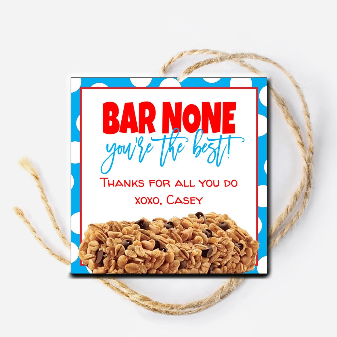 Granola Bar Gift Tag, Teacher Gift Tags, Teacher Appreciation Gift, PTO ...
