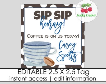 Coffee Gift Tag Teacher Staff Employee School Appreciation - Etsy