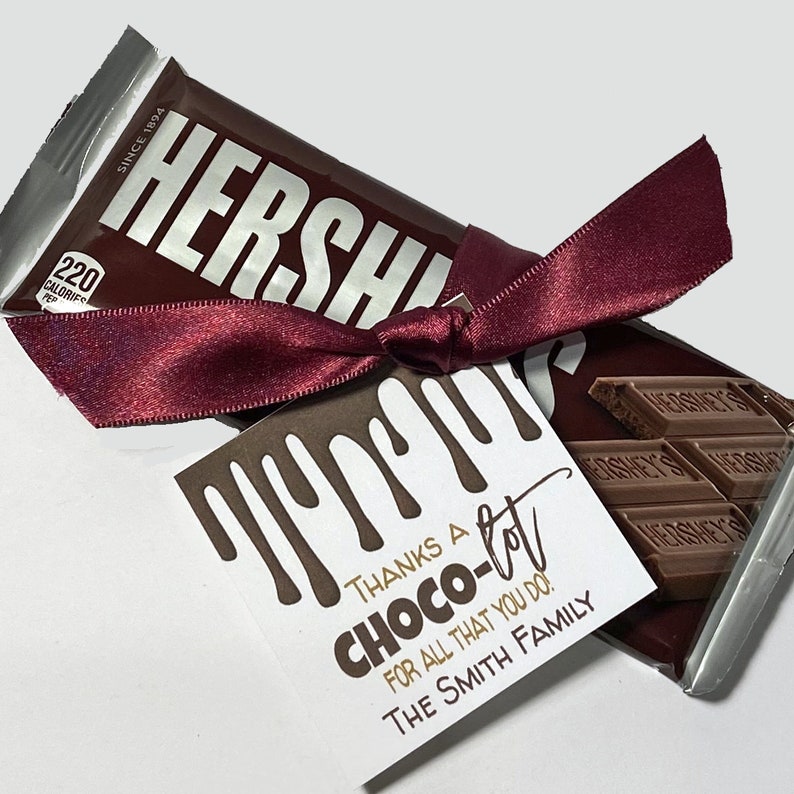 Chocolate Gift Tag Gift Tag for Staff Appreciation Gift Tag - Etsy