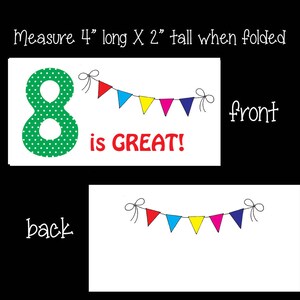 8 is Great Treat Bag Toppers, Editable Tags, Personalized 8th Birthday ...