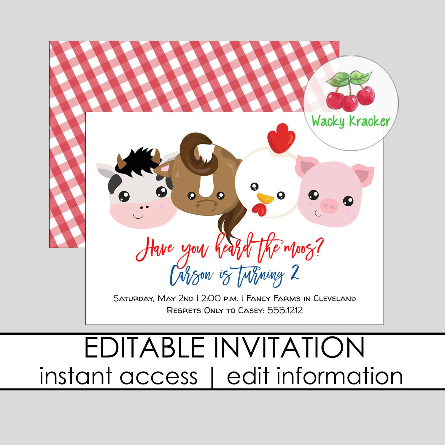 Farm Invitation, Birthday Invitation, Farm Birthday Party, Barnyard ...