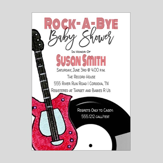 Invitaciones Para Baby Shower De Rock And Roll Invitación Baby Shower