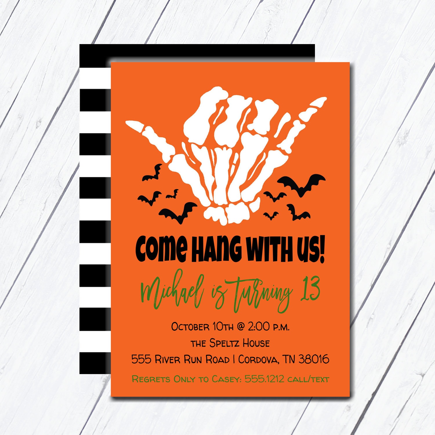 Skeleton Birthday Party Invitations