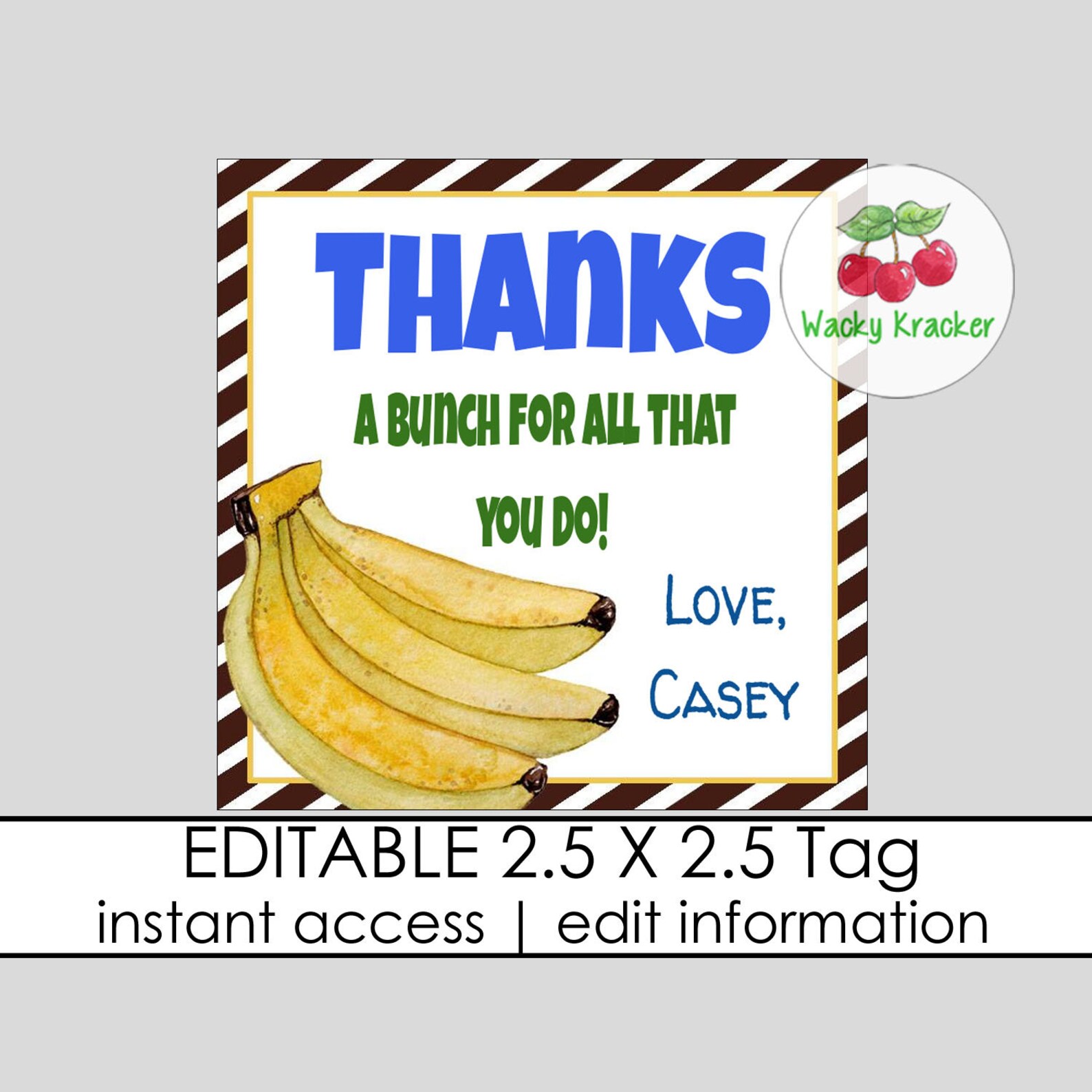 Thanks a Bunch Gift Tags, Staff Teacher Volunteer Appreciation Tag ...