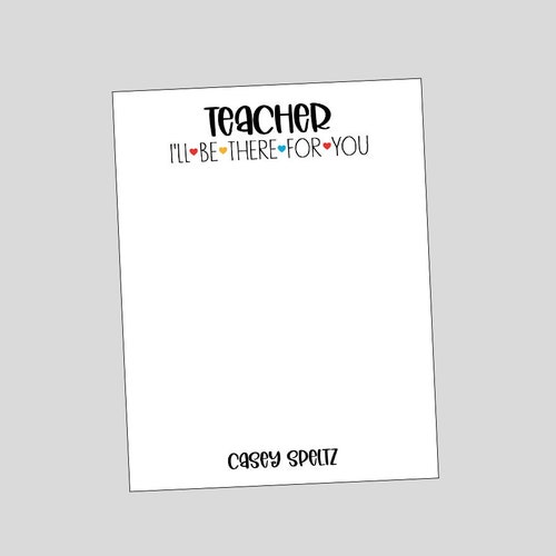 Personalized Teacher Notepad Teacher Appreciation Gift - Etsy