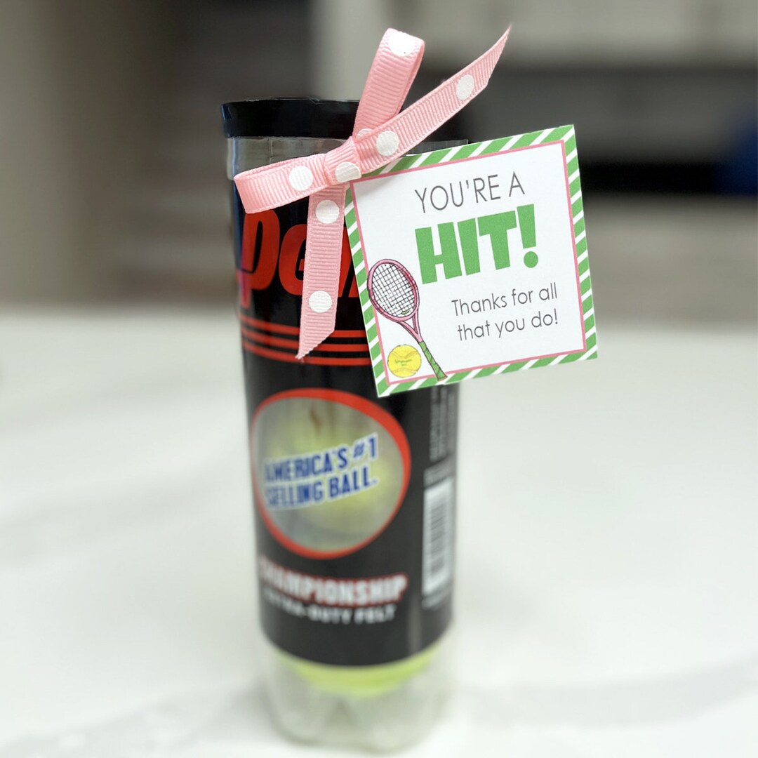 Tennis Gift, You're a Hit, Tennis Tag, Tag for Tennis Balls, Instant ...