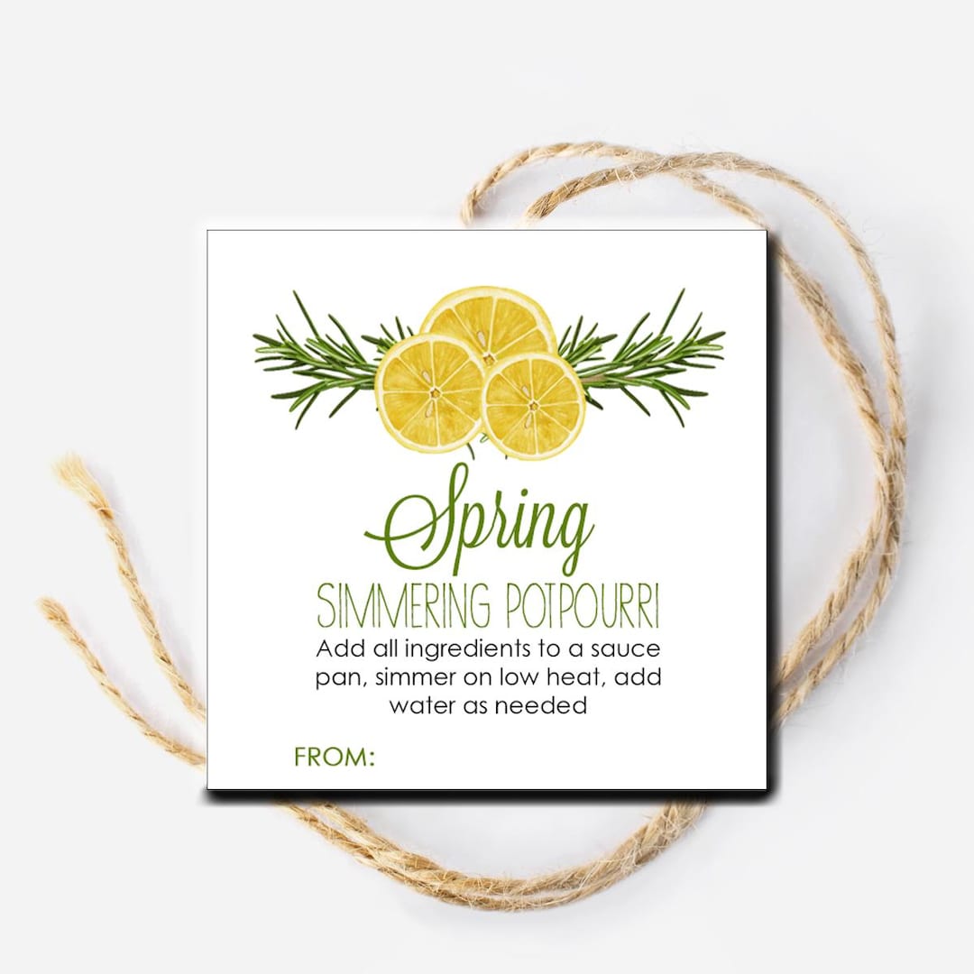 Printable Simmering Potpourri Tag, Homemade Spring Potpourri Gift Tag ...