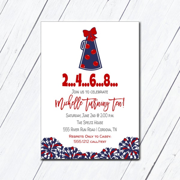 Cheer Party Invite Cheer Team - Etsy