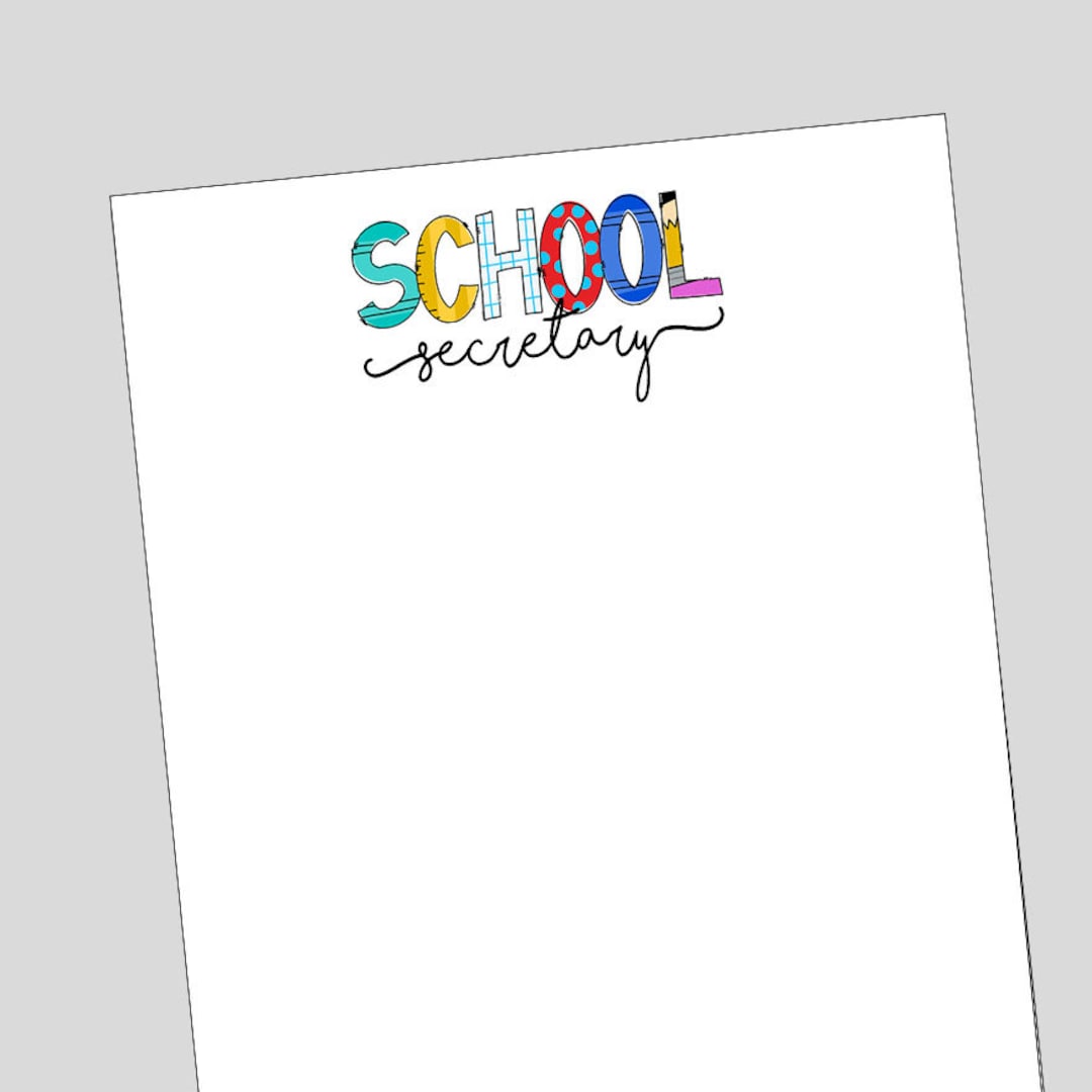 School Secretary Notepad, Secretary Notepad, Gift for School Secretary ...