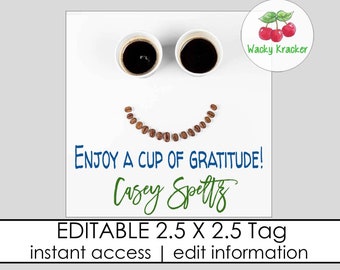 Coffee Gift Tag, Teacher Staff Employee School Appreciation Week ...