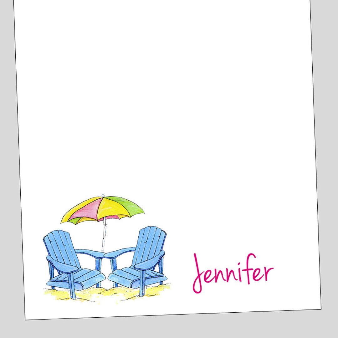 Beach Chair Notepad, Lake House Gift, Custom Notepad, Inexpenisve Gift ...