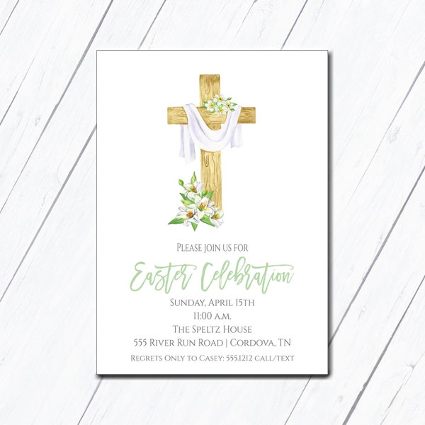 Cross Invitation - Etsy