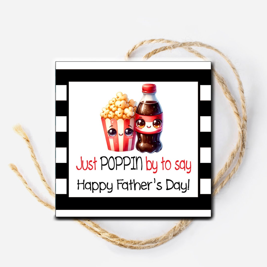 Printable Popcorn Favor Tag, Father's Day Tag, Gift for Dad, Tag for ...