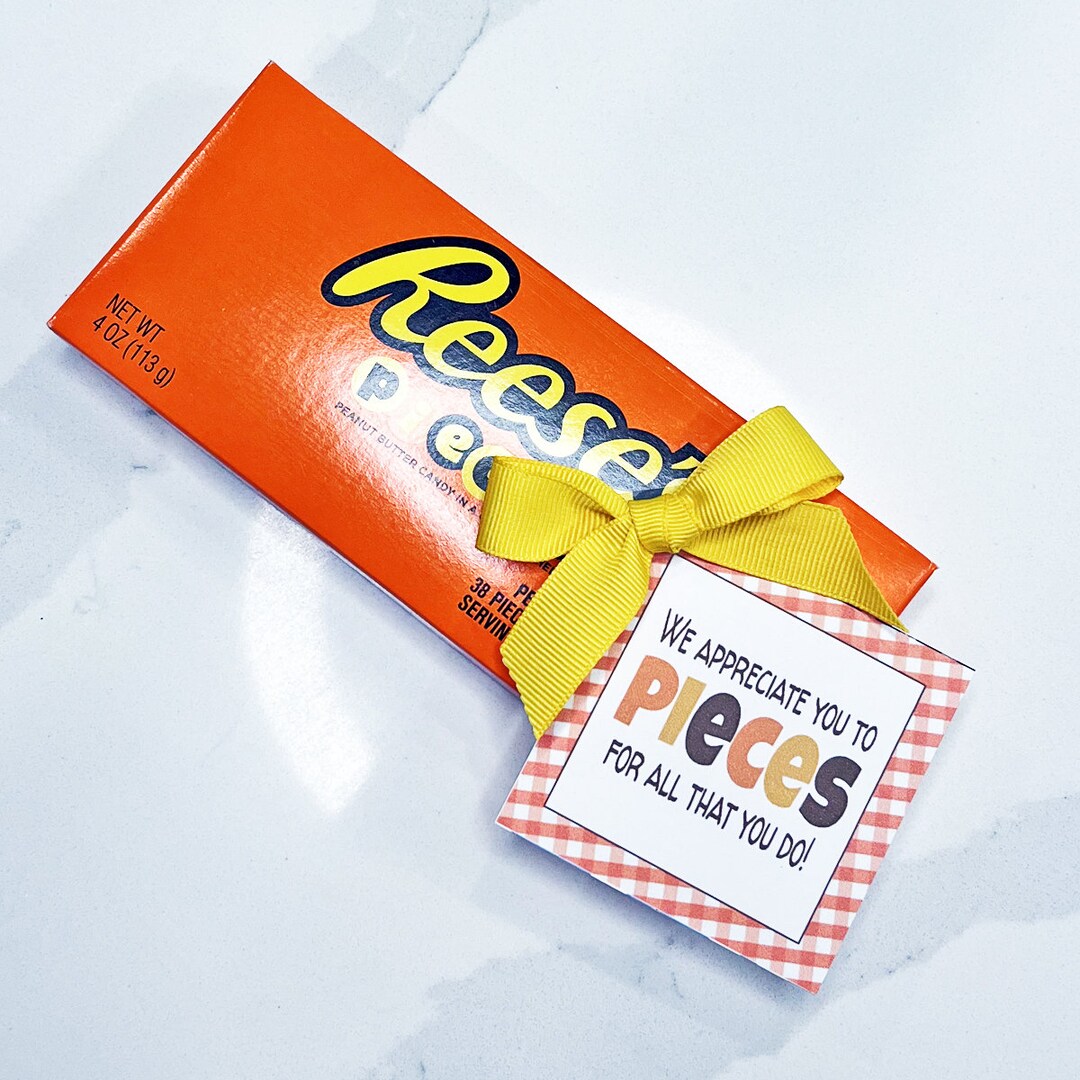 Candy Gift Tag, Appreciate You to Pieces, Teacher Appreciation Gift ...