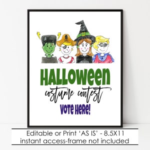 Kids Halloween Costume Contest, Voting Cards, Halloween Party Game ...