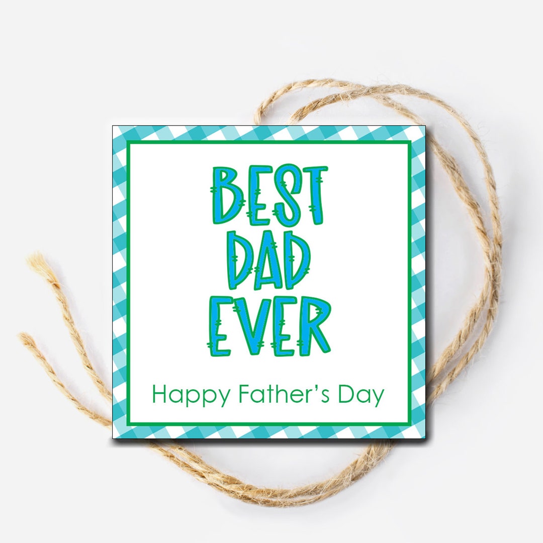 Best Dad Ever Tag, Happy Father's Day Tag, Gift for Dad, Gift for Him ...