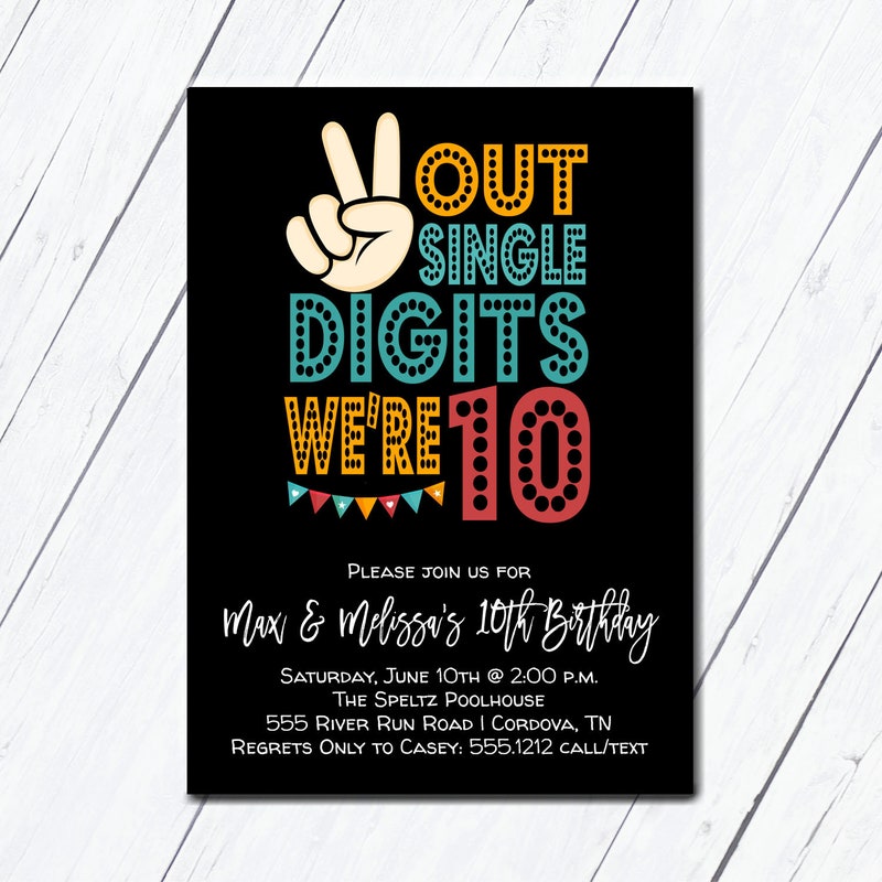 10th Birthday Invitation - Etsy