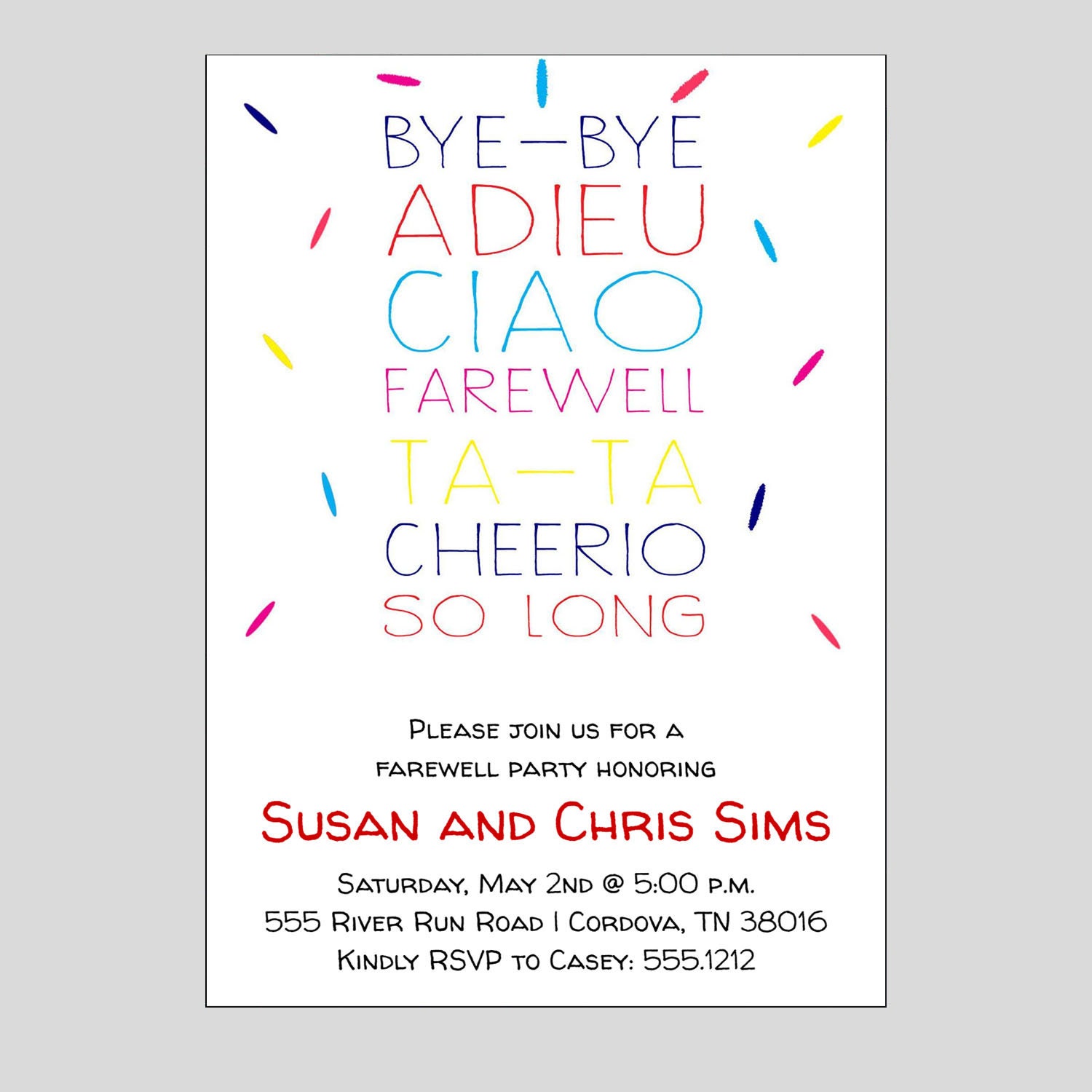 Ciao Farewell Invitation Going Away Invitation Moving Party - Etsy