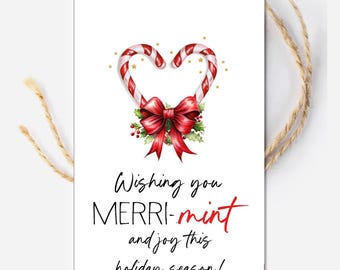 Christmas Mint Gift Tag Template, Printable Wishing You Merry-mint ...