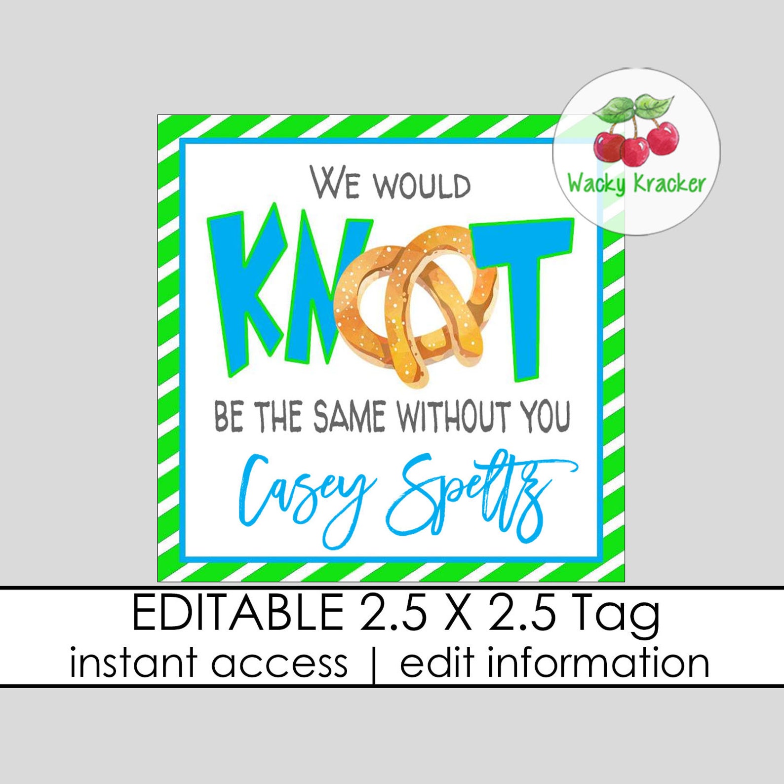 Pretzel Gift Tags Staff Teacher Volunteer Appreciation Tag - Etsy