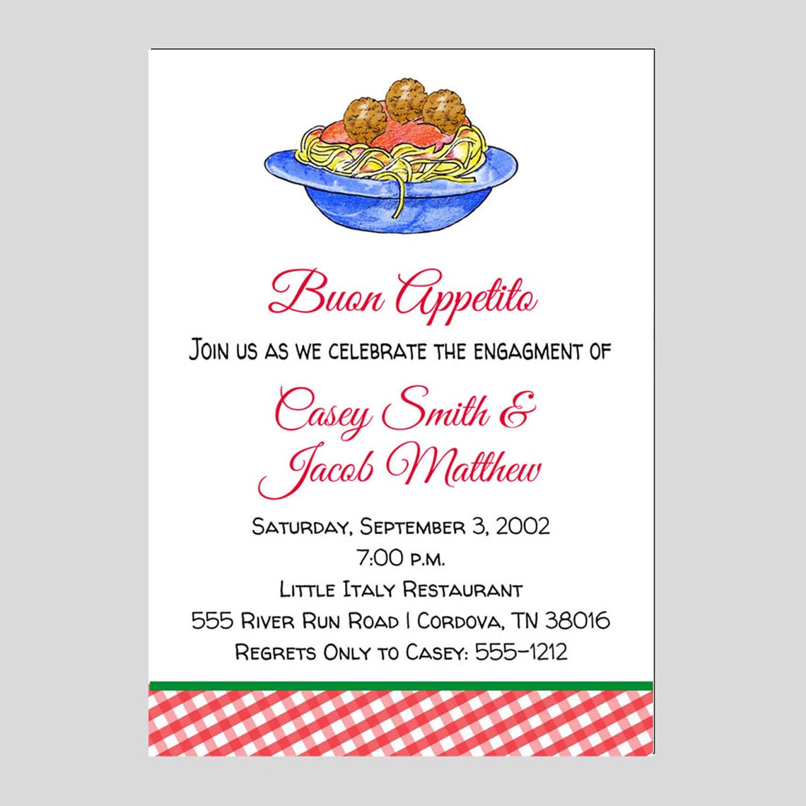 Spaghetti Dinner Invitation Italian Invite Church Flyer | Etsy