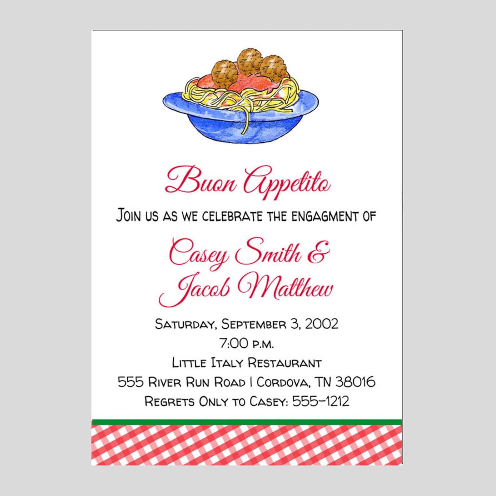 Spaghetti Dinner Invitation Italian Invite Church Flyer | Etsy
