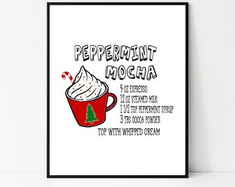 Peppermint Mocha Sign - Etsy
