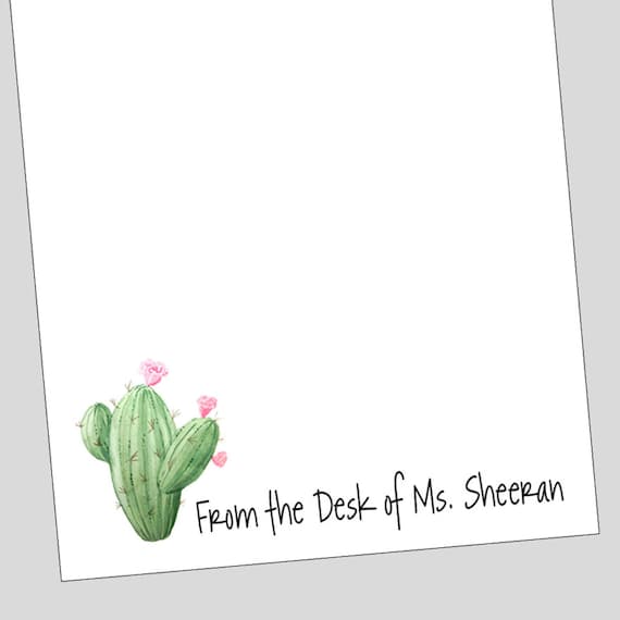 Cactus Notepad Cactus Stationery Teacher Gift From the Desk - Etsy