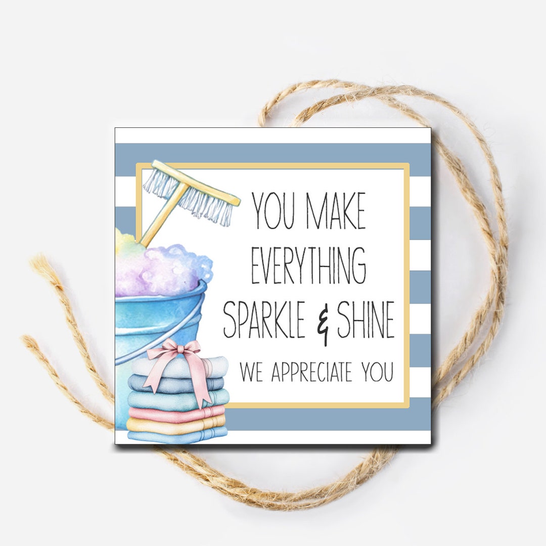 Housekeeping Appreciation Week Printable Tag, Thank You Gift Tag, You ...
