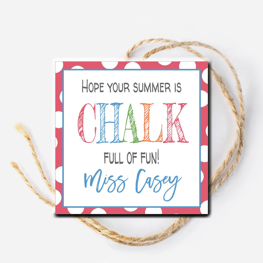 Chalk Full of Fun Gift Tags, Chalk Party Favor, End of Year Gift Tags ...