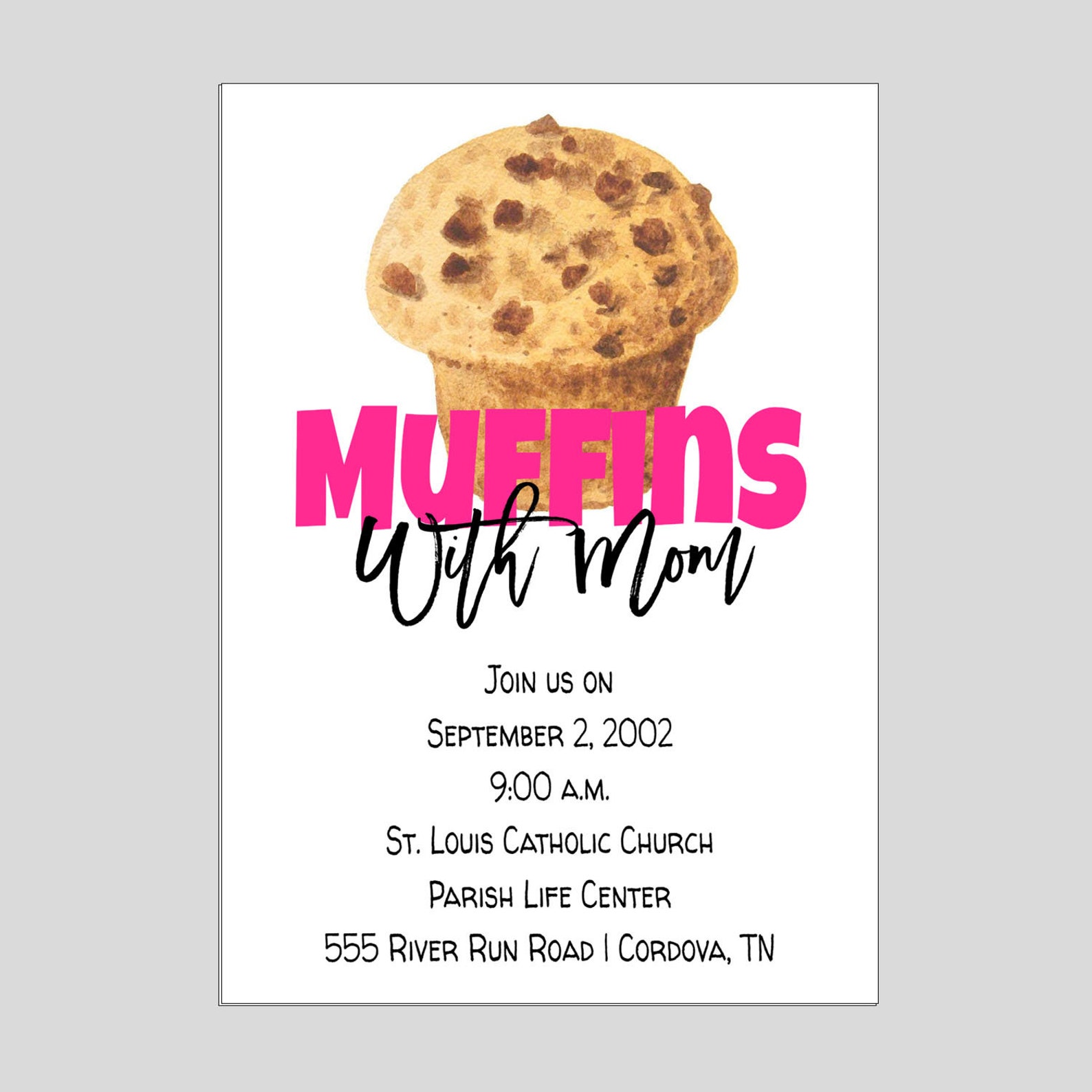 Muffins With Mom Invitation Church Flyer School Flyer PTO - Etsy