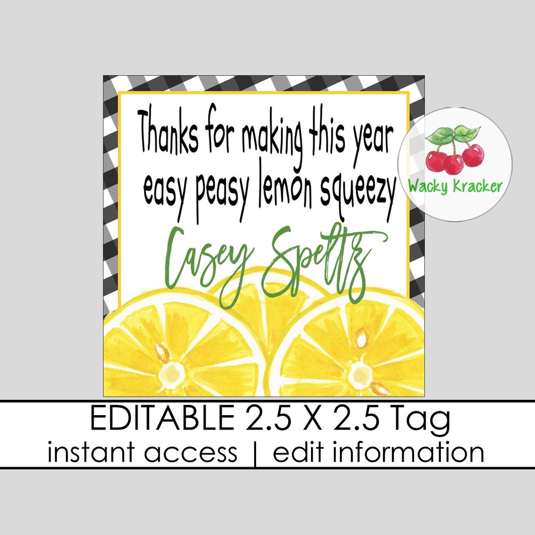 Lemon Squeezy Appreciation Tags, Great Teacher, Thank You School Tags ...