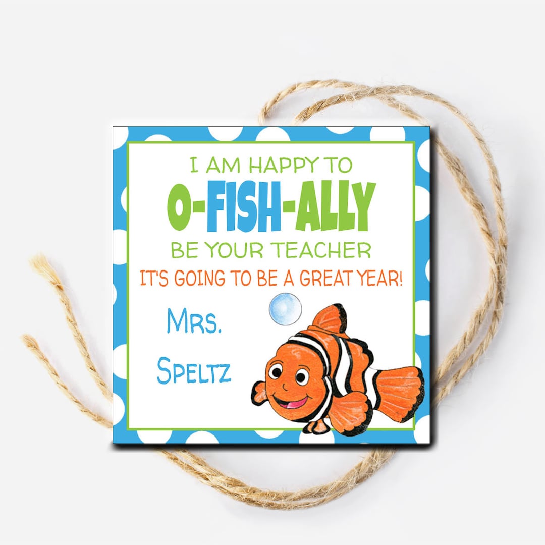 Fish Tag for Crackers, 1st Day of School Treat From Teacher, Gift From ...