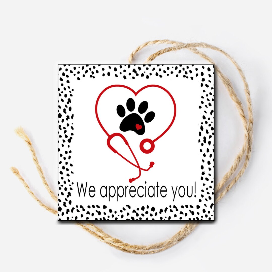 Vet Tech Gift Tag, Gift for Vet Tech Week, Printable Tag, Thank You ...