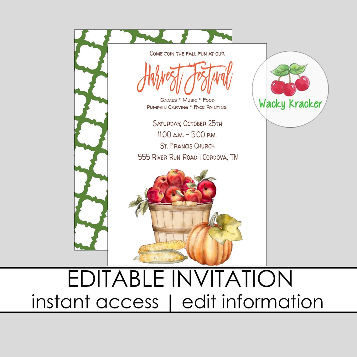 Fall Fest Invitation Harvest Festival Fall Autumn Invite - Etsy