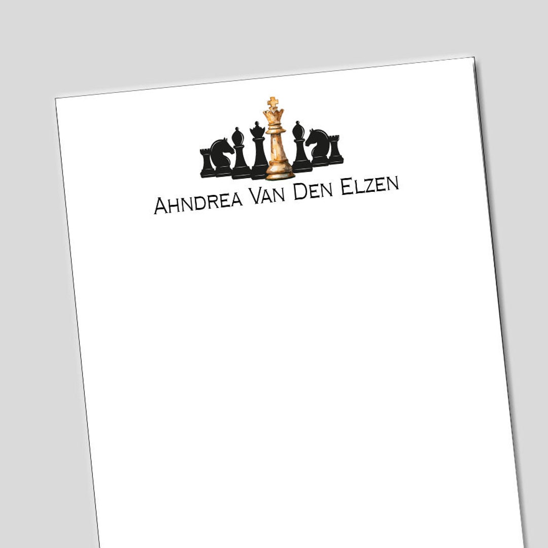 Chess Notepad, Personalized Notepad, Chess Club Gift, Stationery for ...