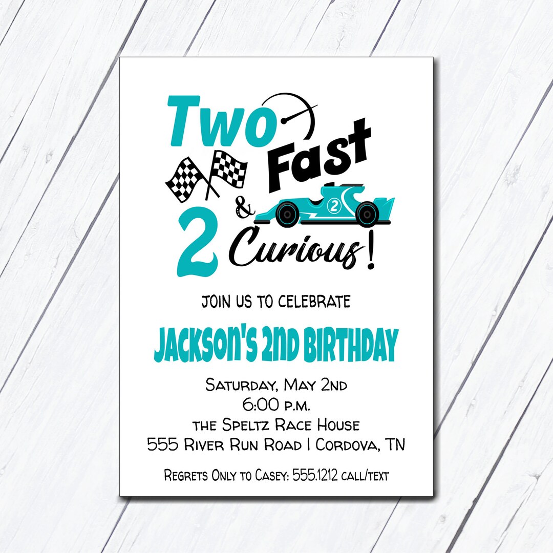 Race Car Invitation, Racing Birthday Invitation, Race Car Birthday ...