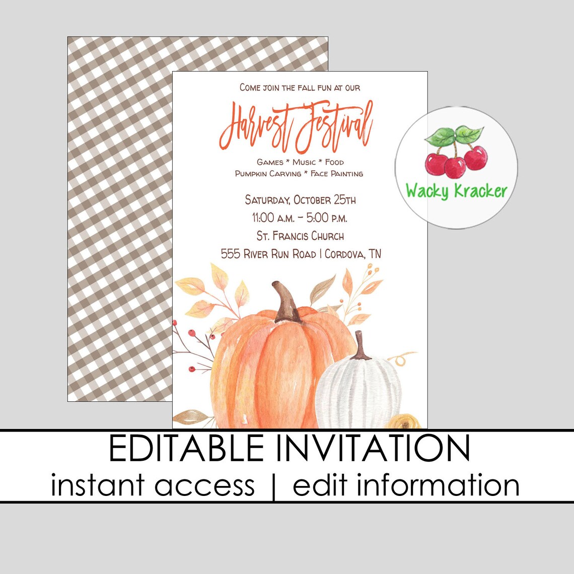 Fall Festival Invitation Harvest Festival Fall Autumn - Etsy
