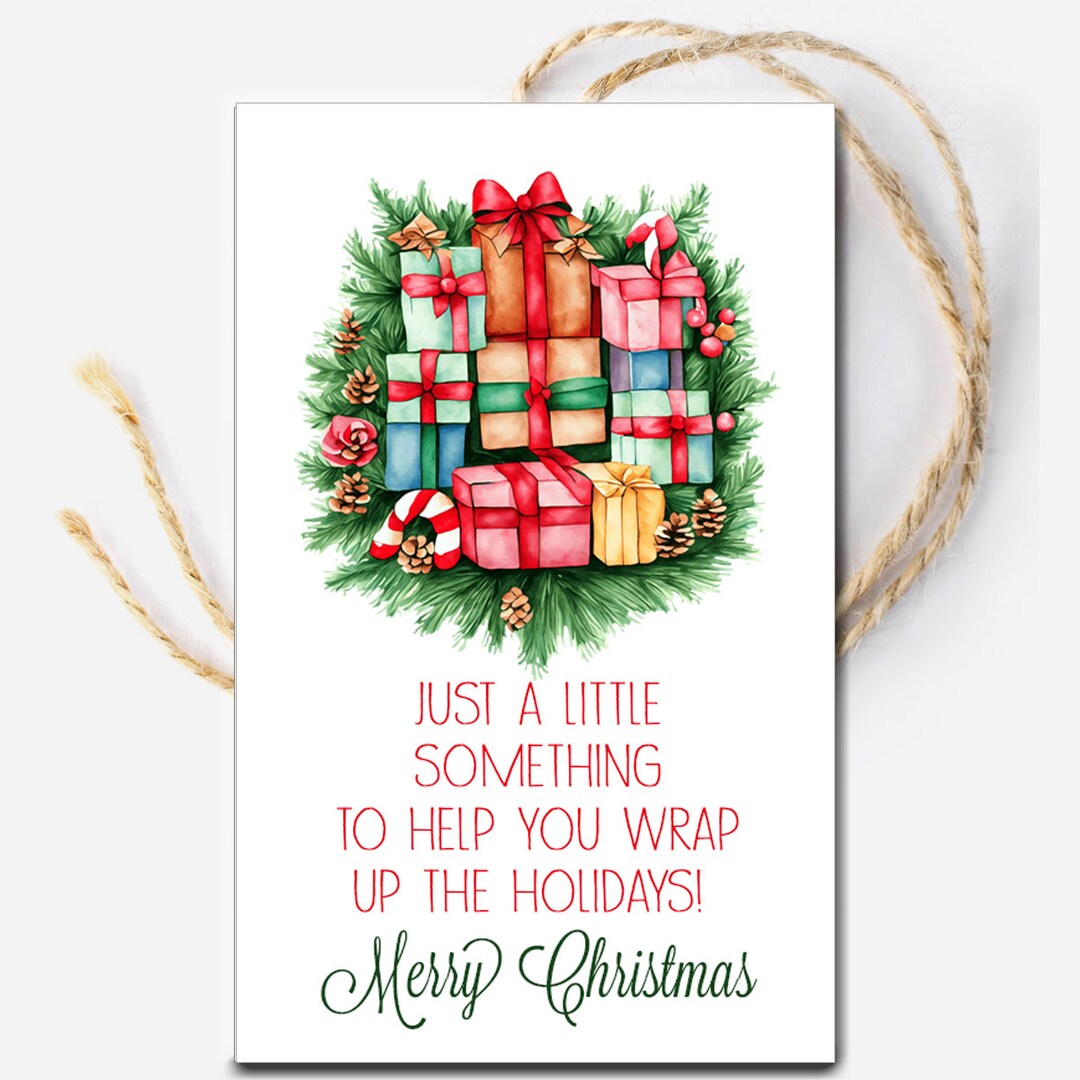 Wrapping Paper Gift Tag, Holiday Neighbor Gift, Christmas Gift for ...