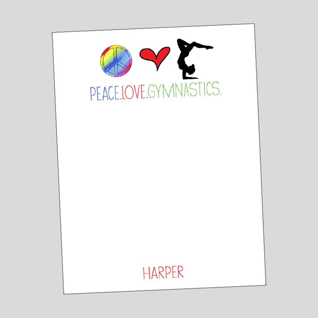 Gymnast Notepad, Gift for Gymnastics Team, Personalized Notepad ...