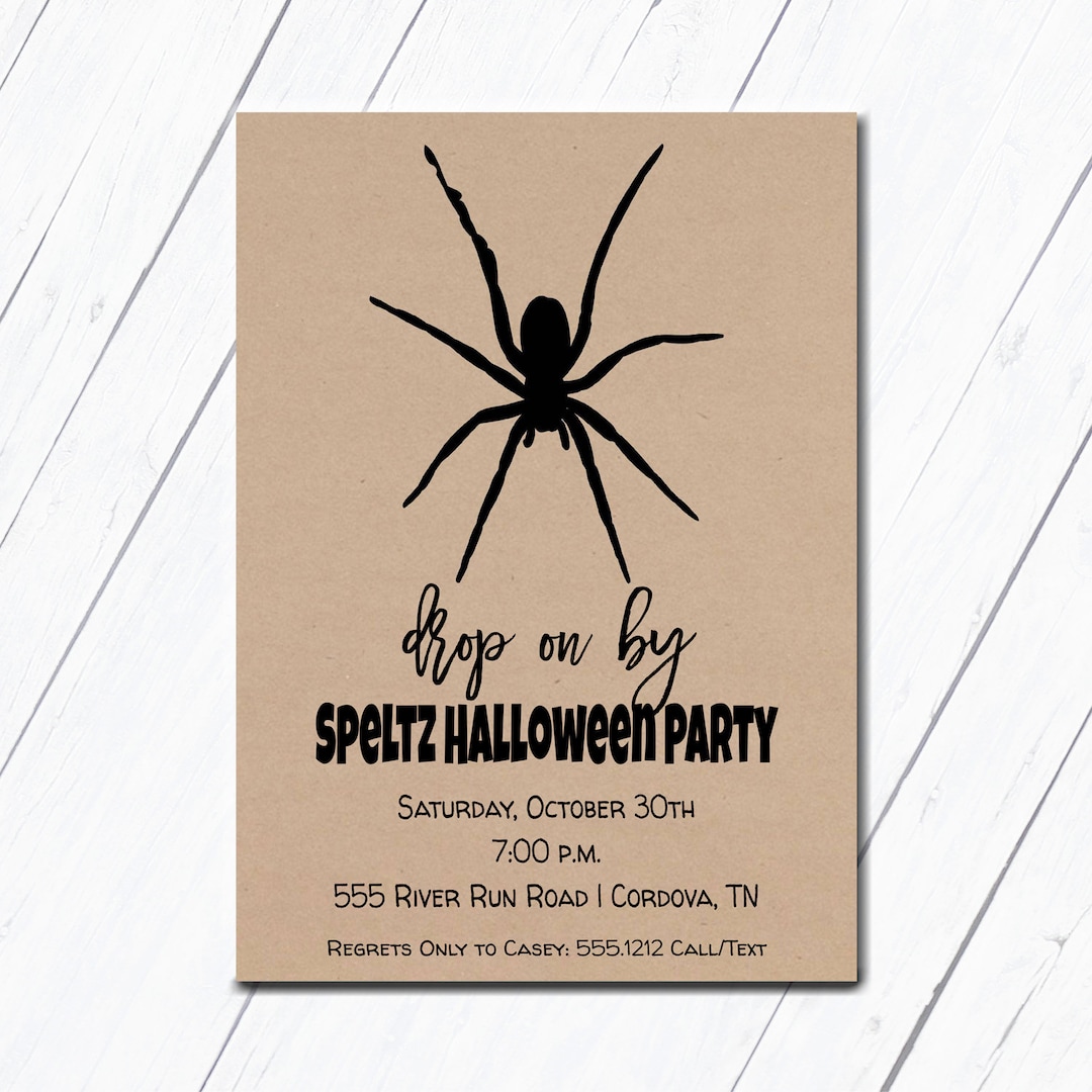Spider Invitation Spider Theme Spider Party Spider - Etsy