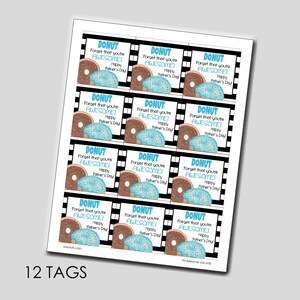 Printable Donut Tag, Father's Day Tag, Gift for Dad, Tag for Donuts ...