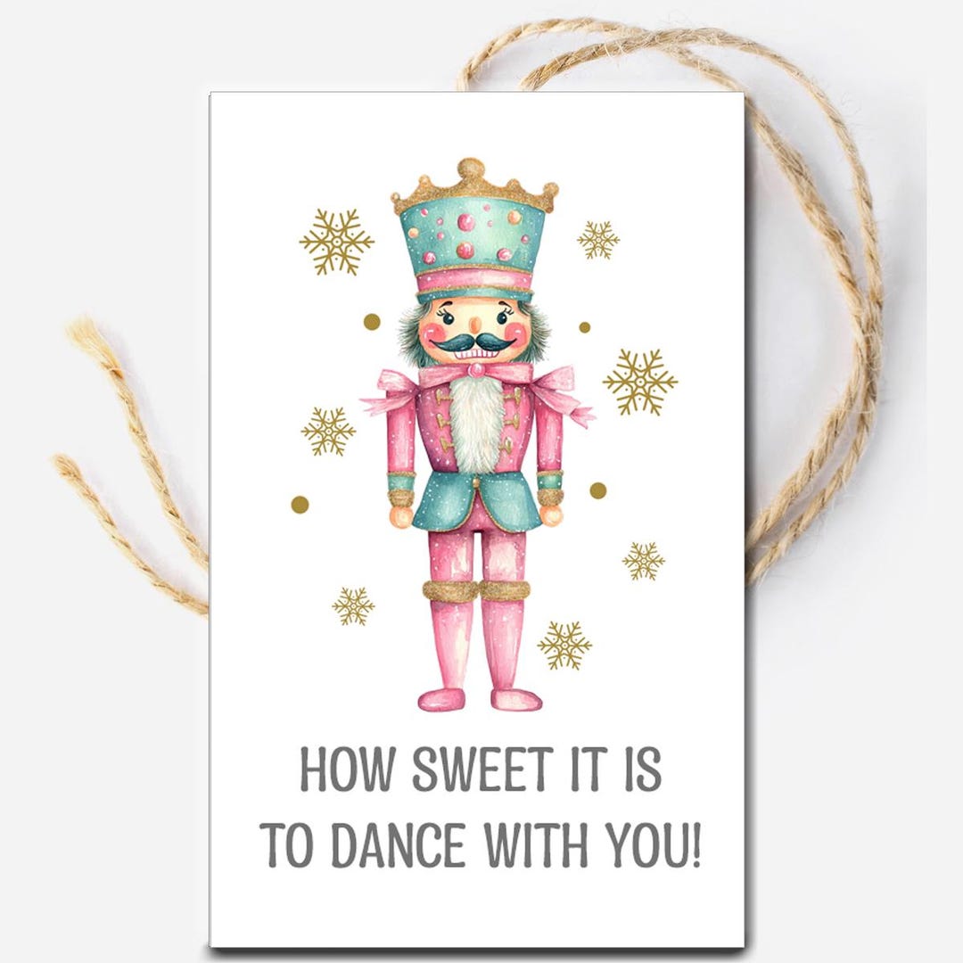 Printable Christmas Tags, Christmas Dance, Ballet Gift Tag, Christmas ...