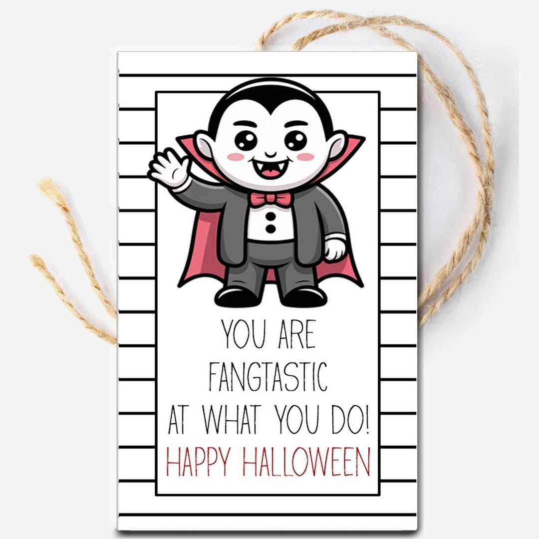 You Are Fangtastic Tag, Work Halloween Gift Tag, Employee Appreciation ...