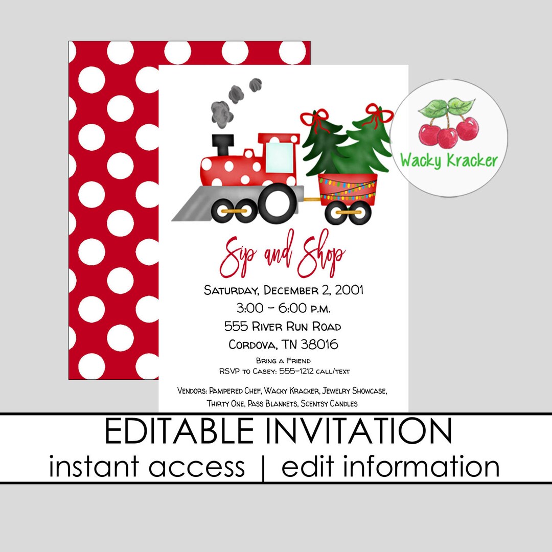 Sip and Shop Invitation Christmas Shopping Holiday Festival - Etsy