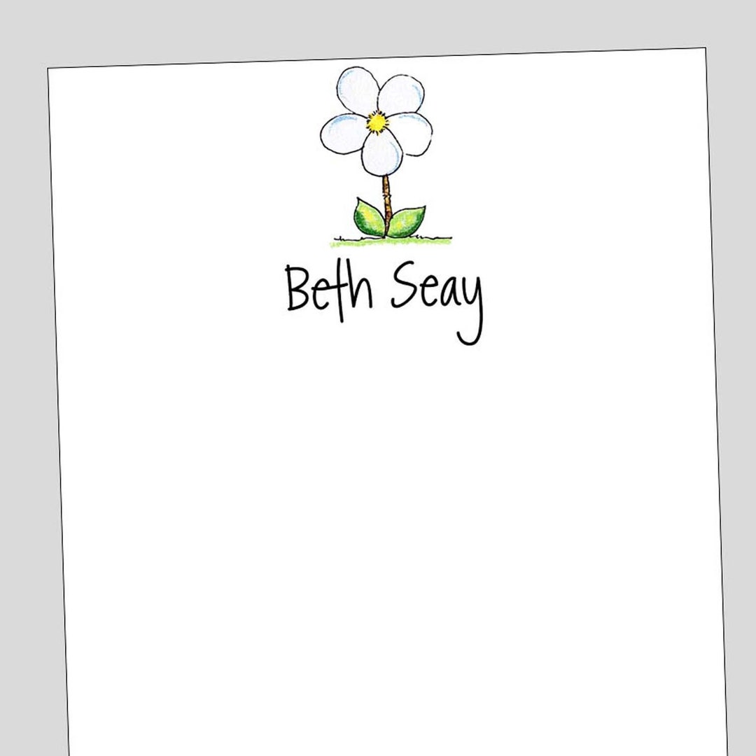 Daisy Notepad, Daisy Gift, Personalized Flower Notepad, Bridesmaid Gift ...