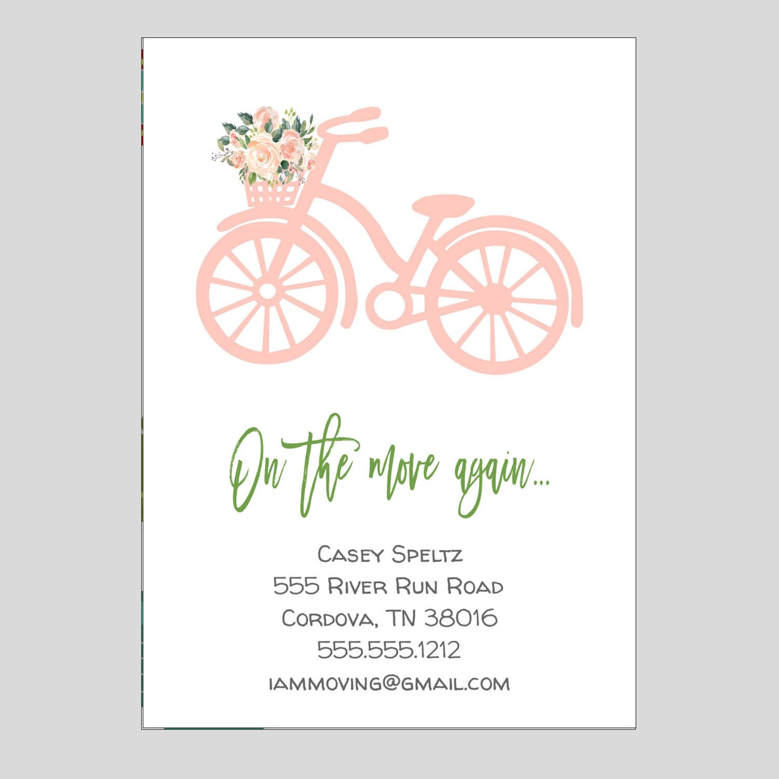 Bicycle Moving Card / Bike Announcement / We've Moved Card - Etsy