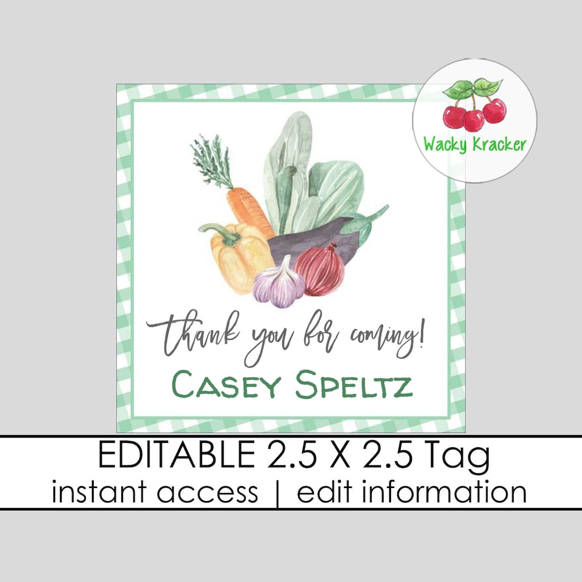 Locally Grown Gift Tags Fruits and Vegetables Thank You for - Etsy