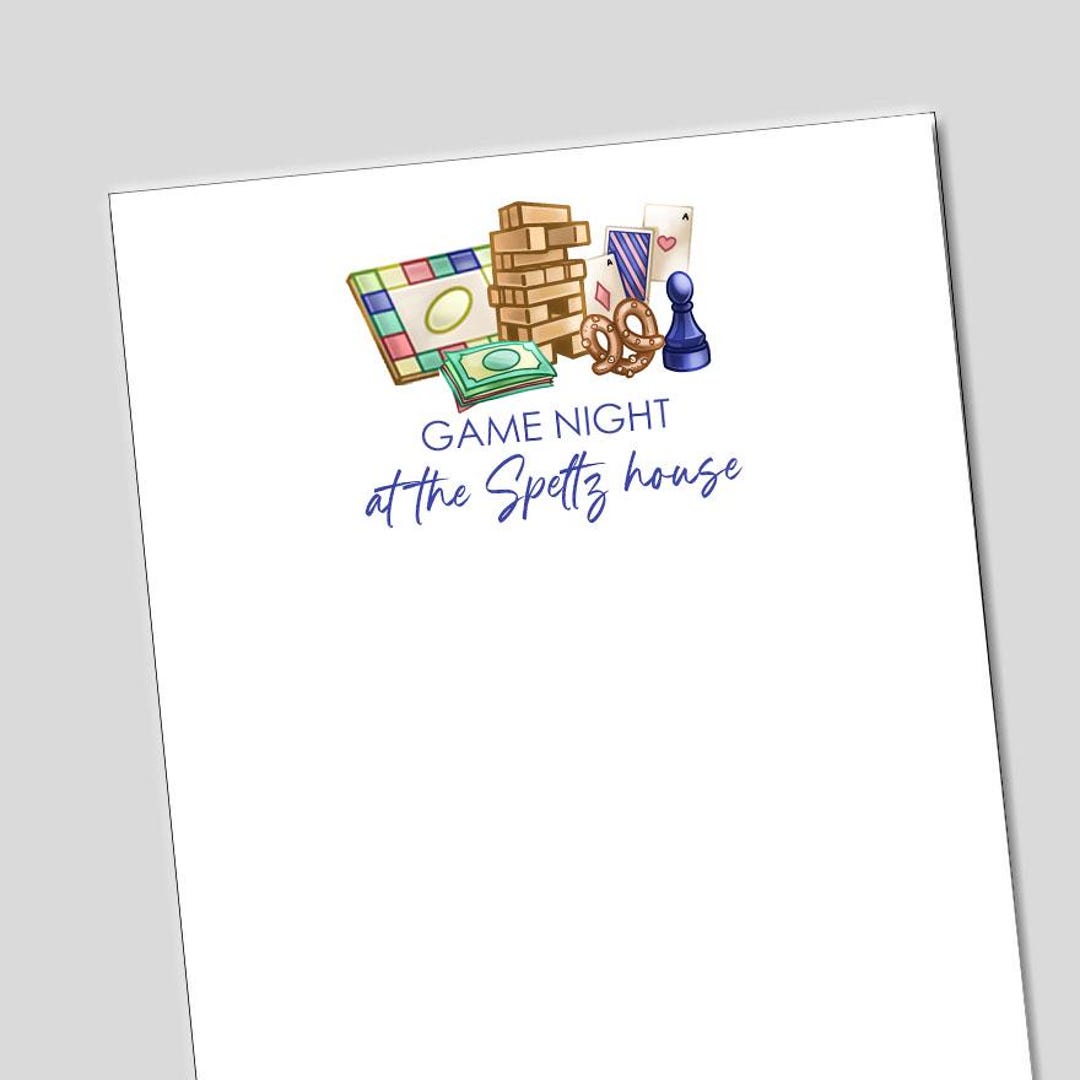 Personalized Game Night Notepad, Custom Game Score Pad for Family ...