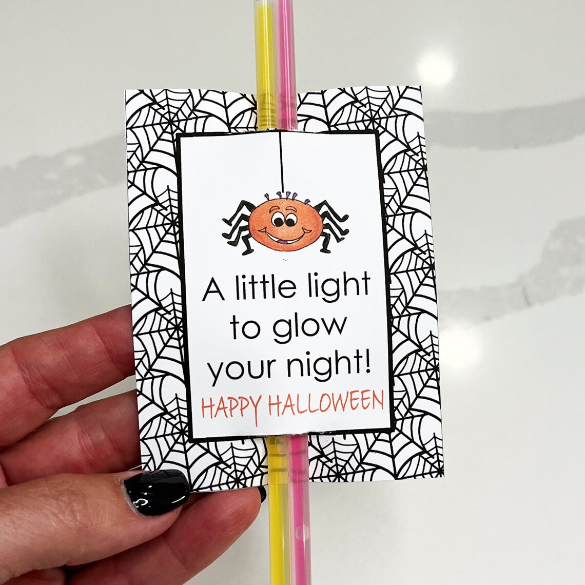 Halloween Glow Stick Tags, A Little Light for Halloween Night ...